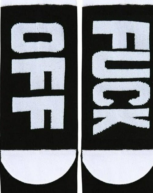 Bye Felicia Goods® “F Off” Knitted Socks – Cute & Funny Crew Socks**